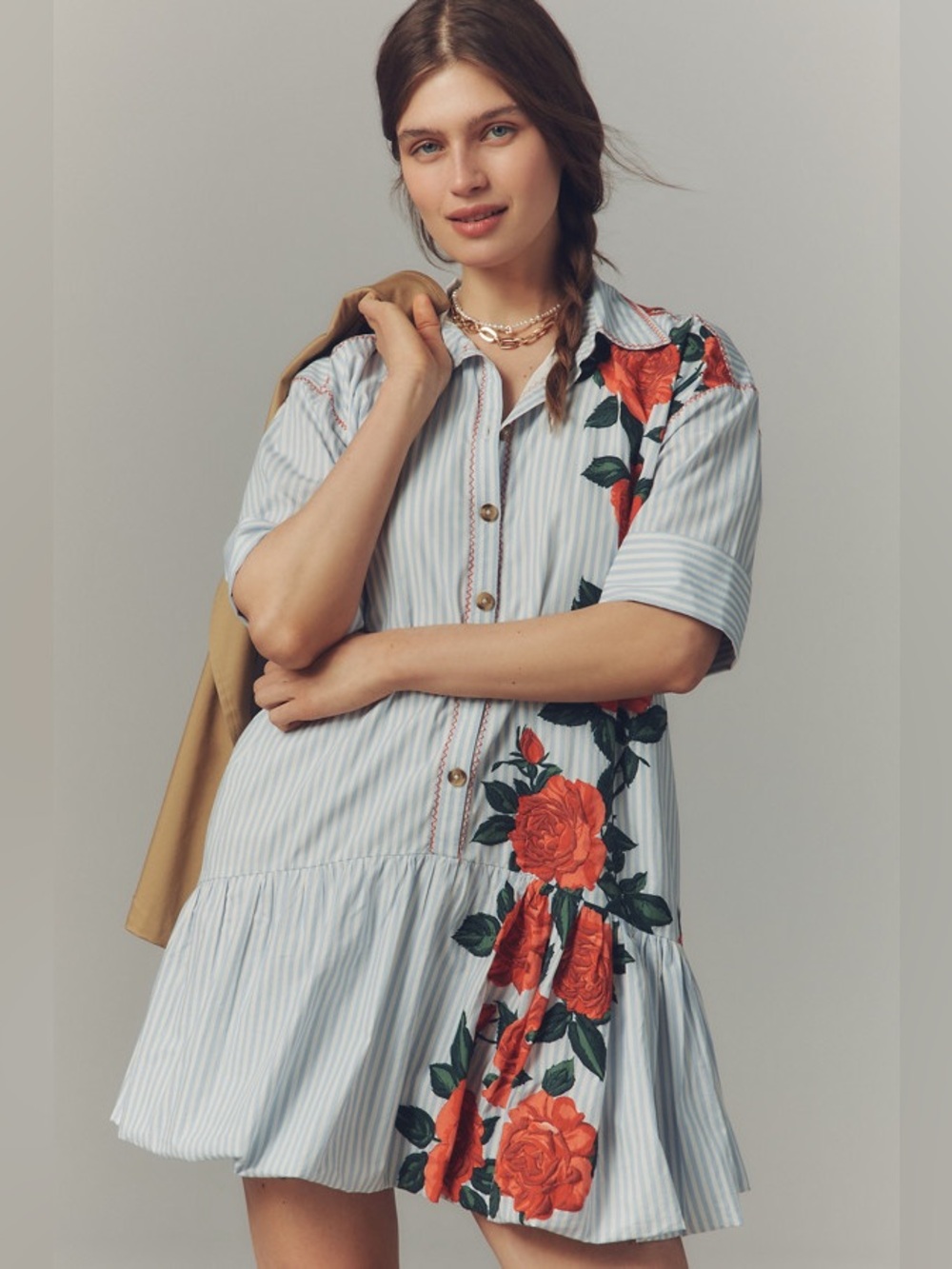 Maeve | Dresses | Bubble Mini Shirtdress Maeve By Anthropologie | Poshmark